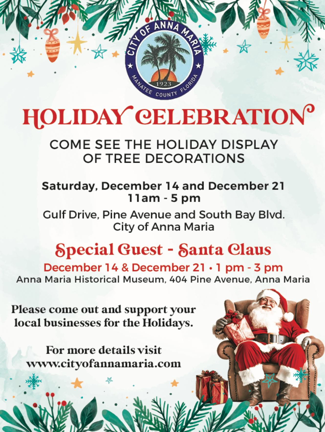 HOLIDAY CELEBRATION with the City of Anna Maria | Bradenton Gulf Islands